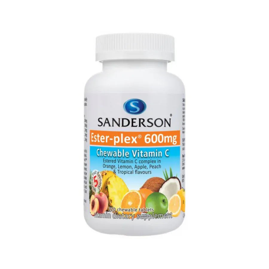 Sanderson Ester-Plex 600mg Vitamin C 220 chewable tablets, Assorted Fr ...